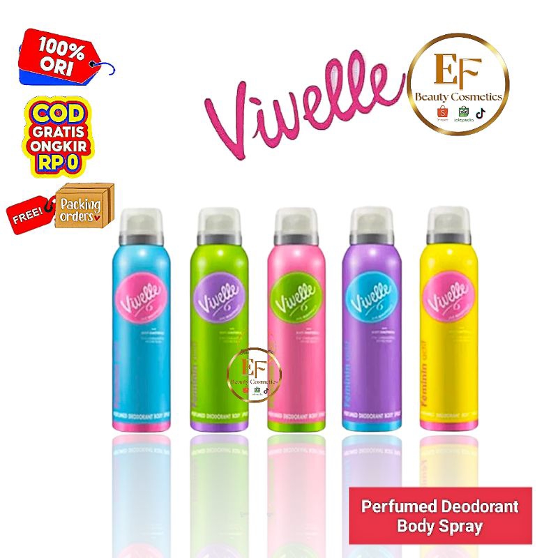 Jual VIVELLE Perfumed Deodorant Body Spray 150ml - Deodorant Spray 100% ...
