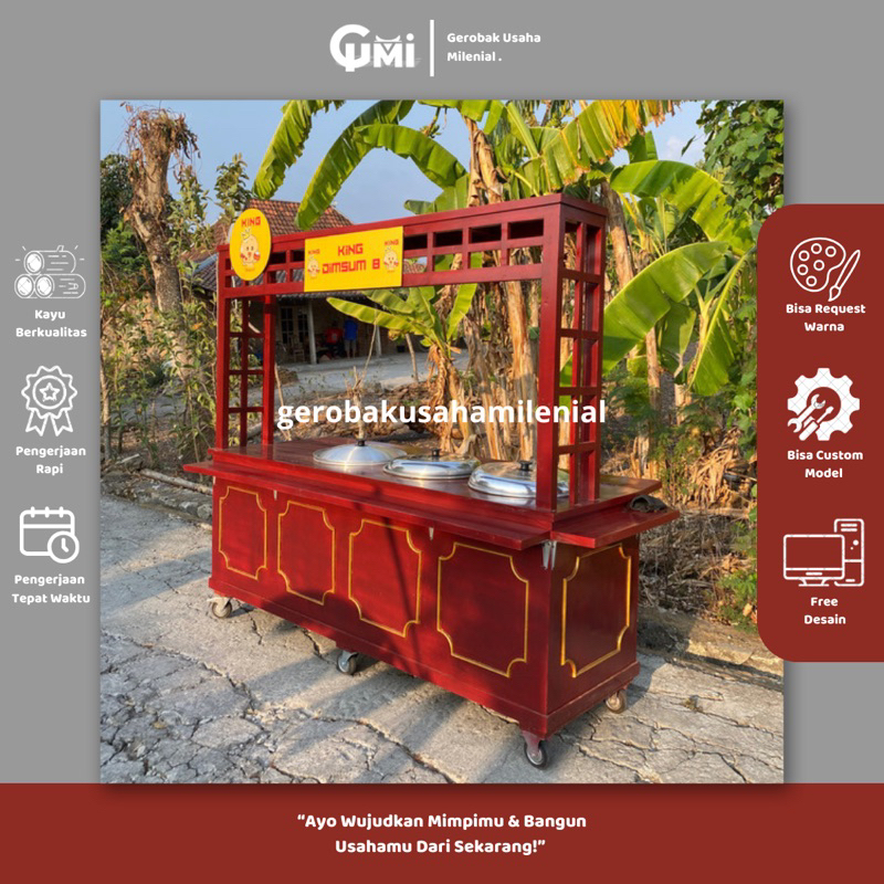 Jual Gerobak dimsum model kekinian - gerobak takoyaki terbaru / gerobak ...
