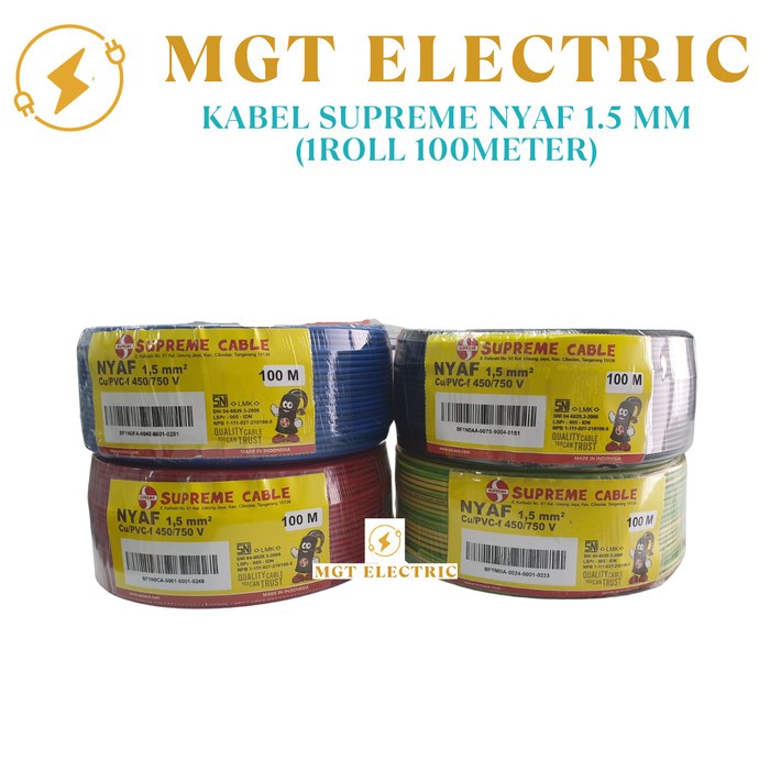Jual KABEL SUPREME NYAF 1.5 MM (1 ROLL 100 METER) | Shopee Indonesia