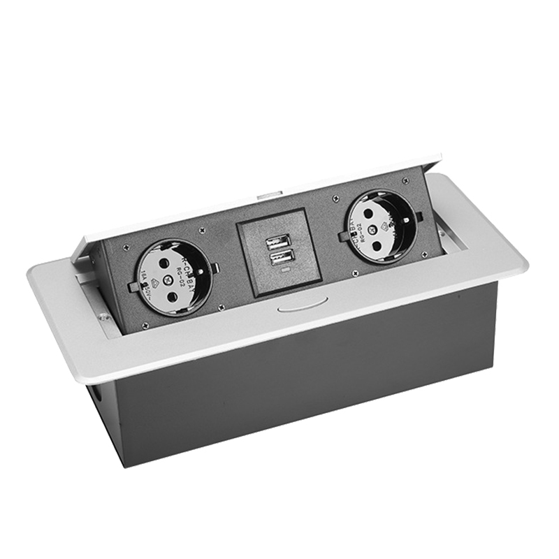 Jual Stop Kontak Meja Pop Up Socket 3 Lubang Hitam Perak Desktop Tertanam Stopkontak Floor/Desk ...