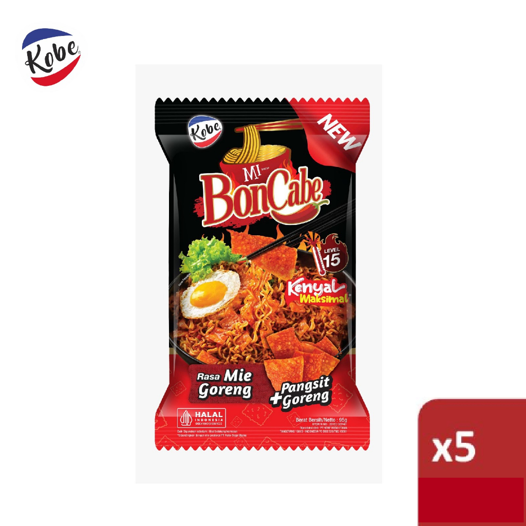 Jual Mi BonCabe Rasa Mie Goreng Lv 15 + Pangsit Goreng 95gr (5pcs ...