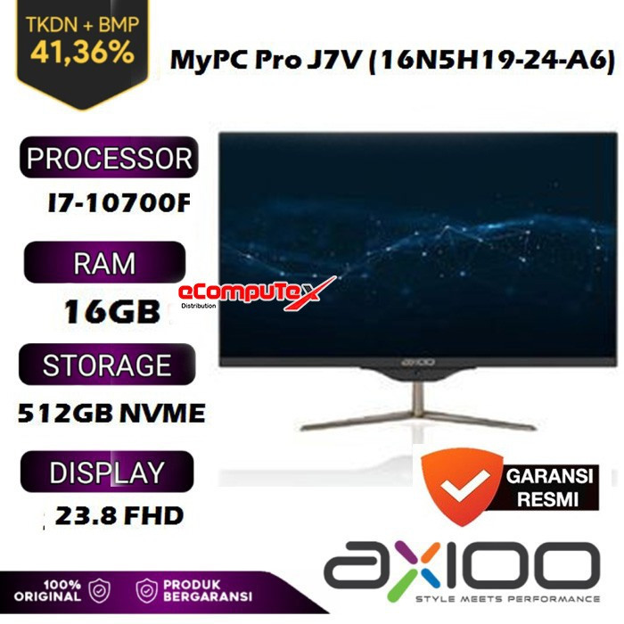 Jual PC DESKTOP AXIOO MYPC PRO J7V (16N5H19-24-A6) i7-10700F 16GB 512GB ...