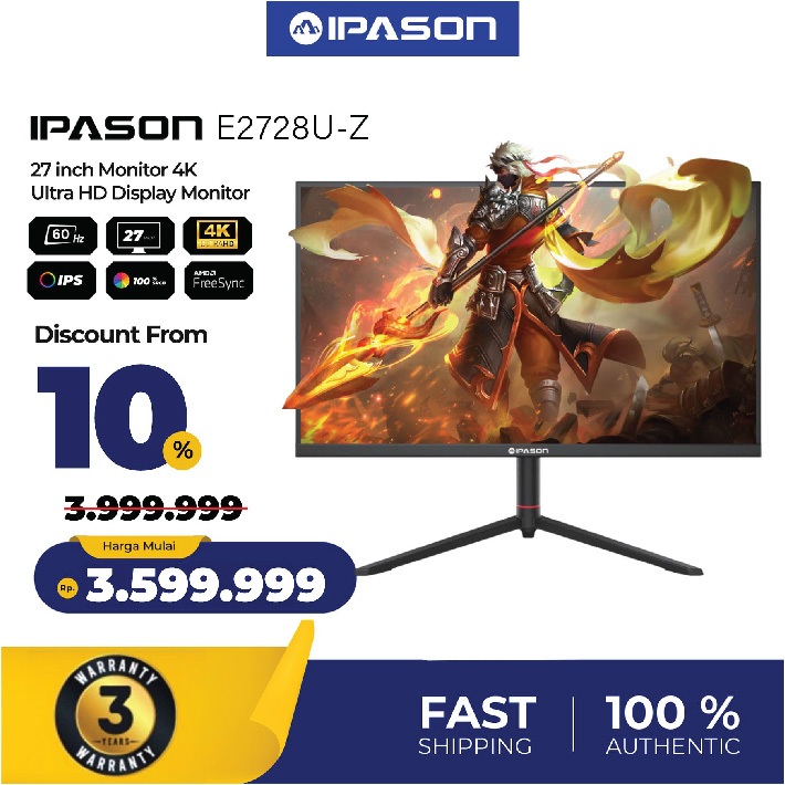 Jual IPASON Monitor E2728U-Z 27 inches IPS 4K 60HZ G-Sync Gaming Monitor-Sample display machine ...