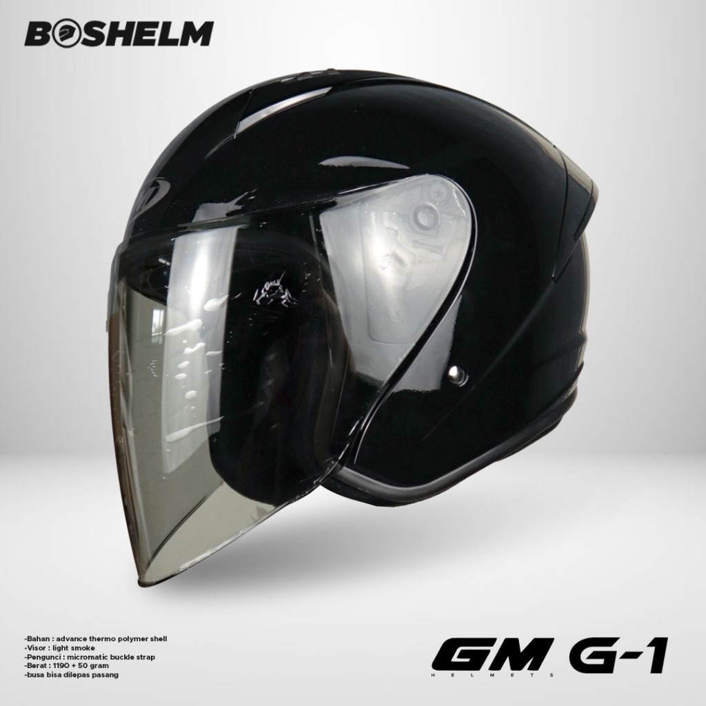 Jual BOSHELM Helm GM G1 SOLID Helm Half Face SNI | Shopee Indonesia