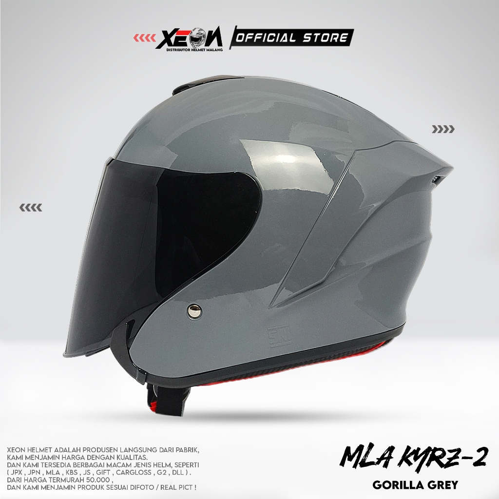 Jual HELM HALF FACE MLA KAIROZ-2 GUNMETAL KACA VISOR BENING| HELM PRIA ...