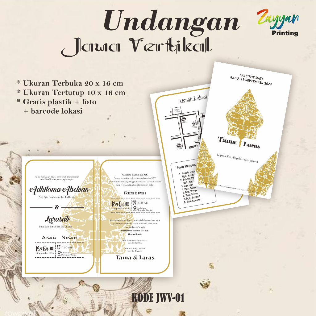 Jual Undangan Pernikahan Estetik Tema Jawa Kode JWV Murah Meriah ...
