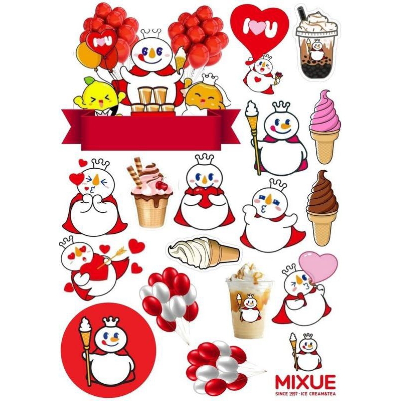 Jual Cetak Topper Karakter Mixue | Shopee Indonesia