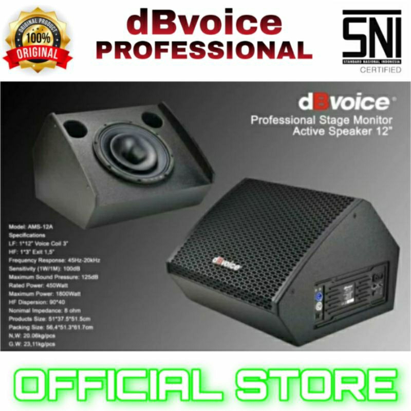 Jual speaker aktif stage monitor 12 inch db voice ams 12a stage monitor ...