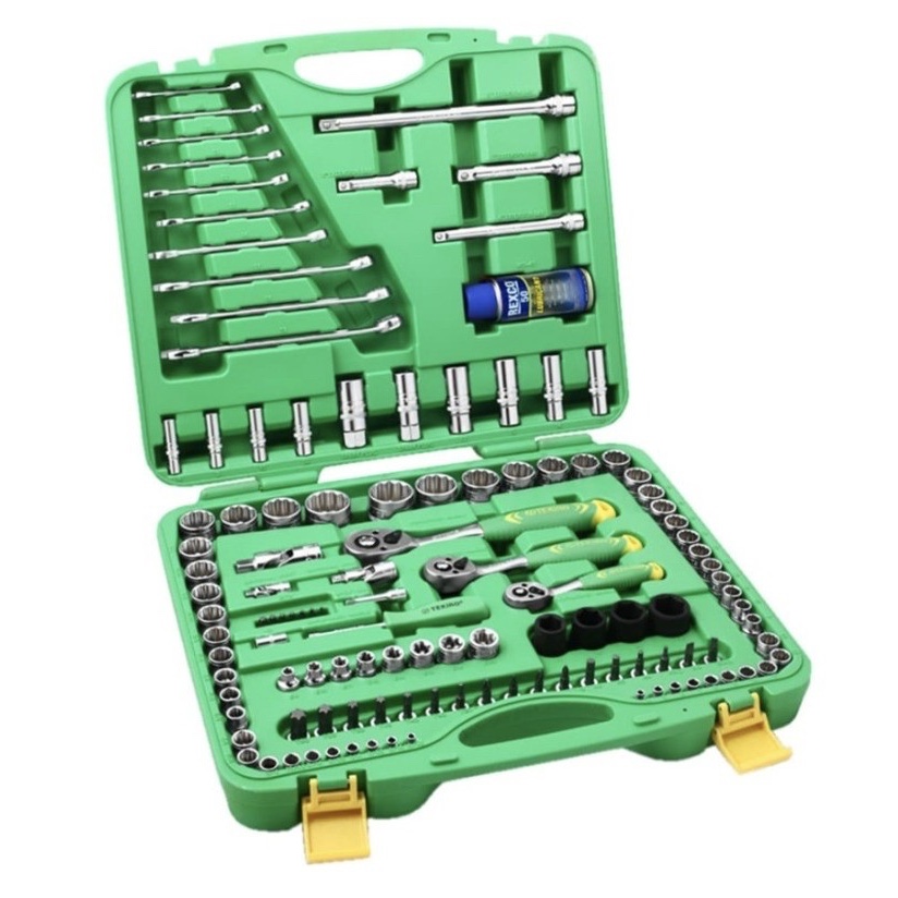 Jual TEKIRO 1/4" - 3/8 - 1/2" DR.SOCKET SET 6 PT SM 120 PCS - TOOL KIT SET | Shopee Indonesia
