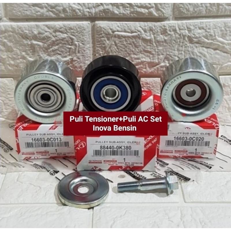 Jual PULLEY PULI TENSIONER VAN BELT INOVA HILUX FORTUNER BENSIN 1SET ...