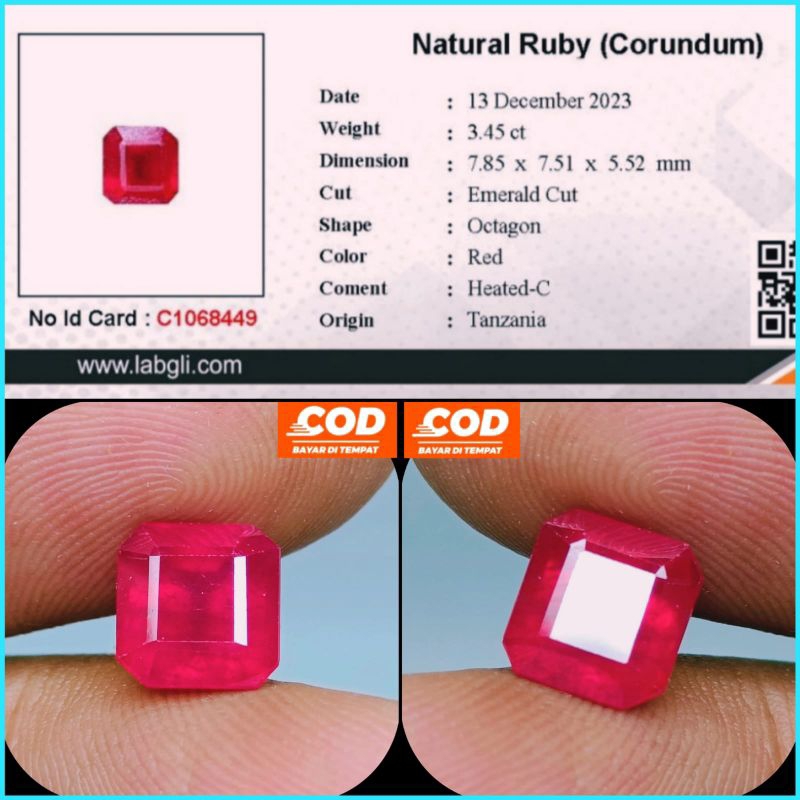 Jual NATURAL RUBY ( FREE MEMO ) B108 | Shopee Indonesia