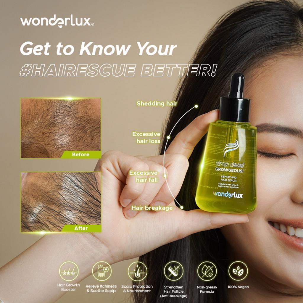 Jual WONDERLUX DROP DEAD GROWGEUS! HAIR SERUM 75ML | Shopee Indonesia