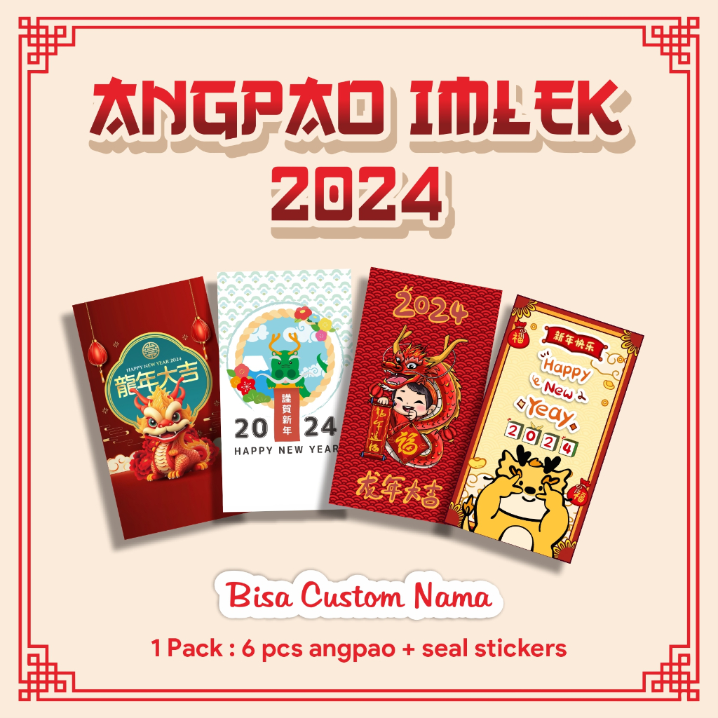 Jual CUSTOM ANGPAO IMLEK 2024 | Year of the Dragon | Angpao CNY (Bisa ...