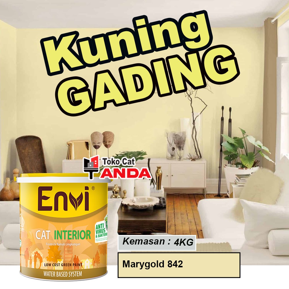 Jual Cat Tembok Kuning Gading - Cat Envi Kuning Muda Kuning Cerah Galon ...