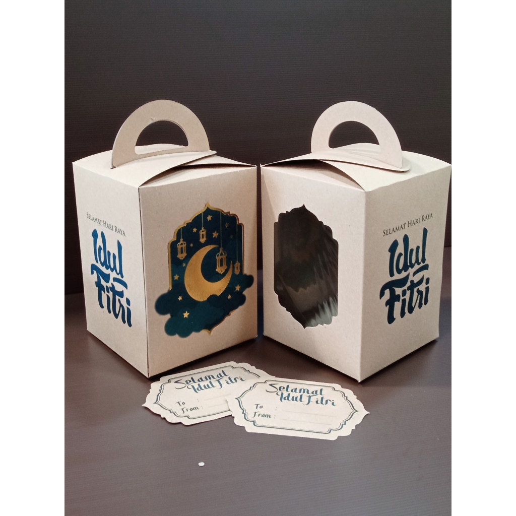 Jual Kardus Lebaran Handle Box 15x15x21 Toples 500g Isi 3 KRAFT ...