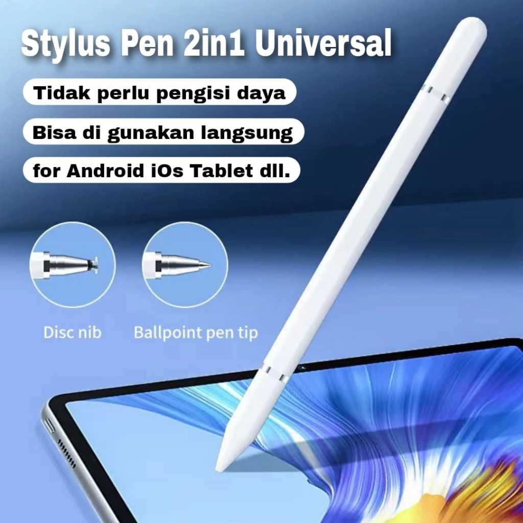 Jual Stylus Pen 2in1 Touch Pen Universal For Android iOS Tablet Pena ...