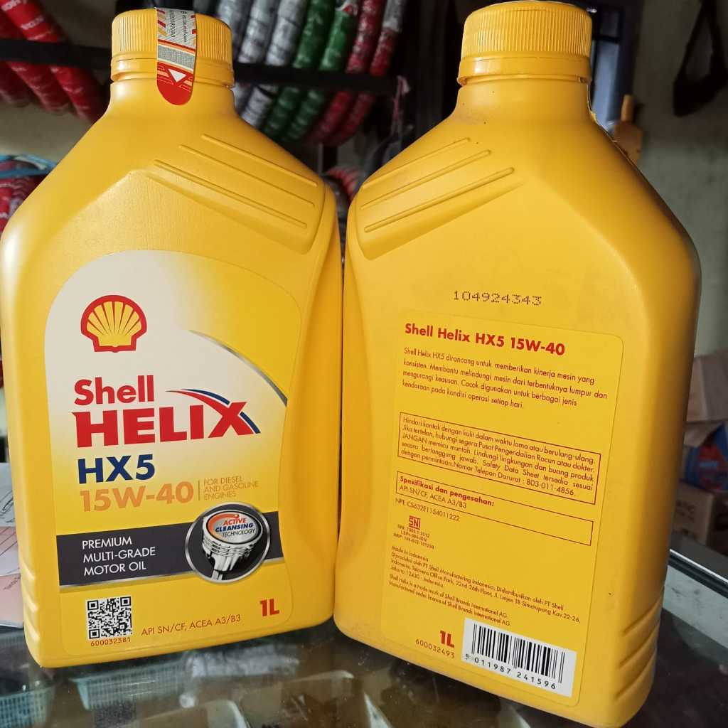 Jual 2 PCS OLI Shell Helix Hx5 Sae 15W-40 Api Sn/Cf 1 Liter | Shopee ...
