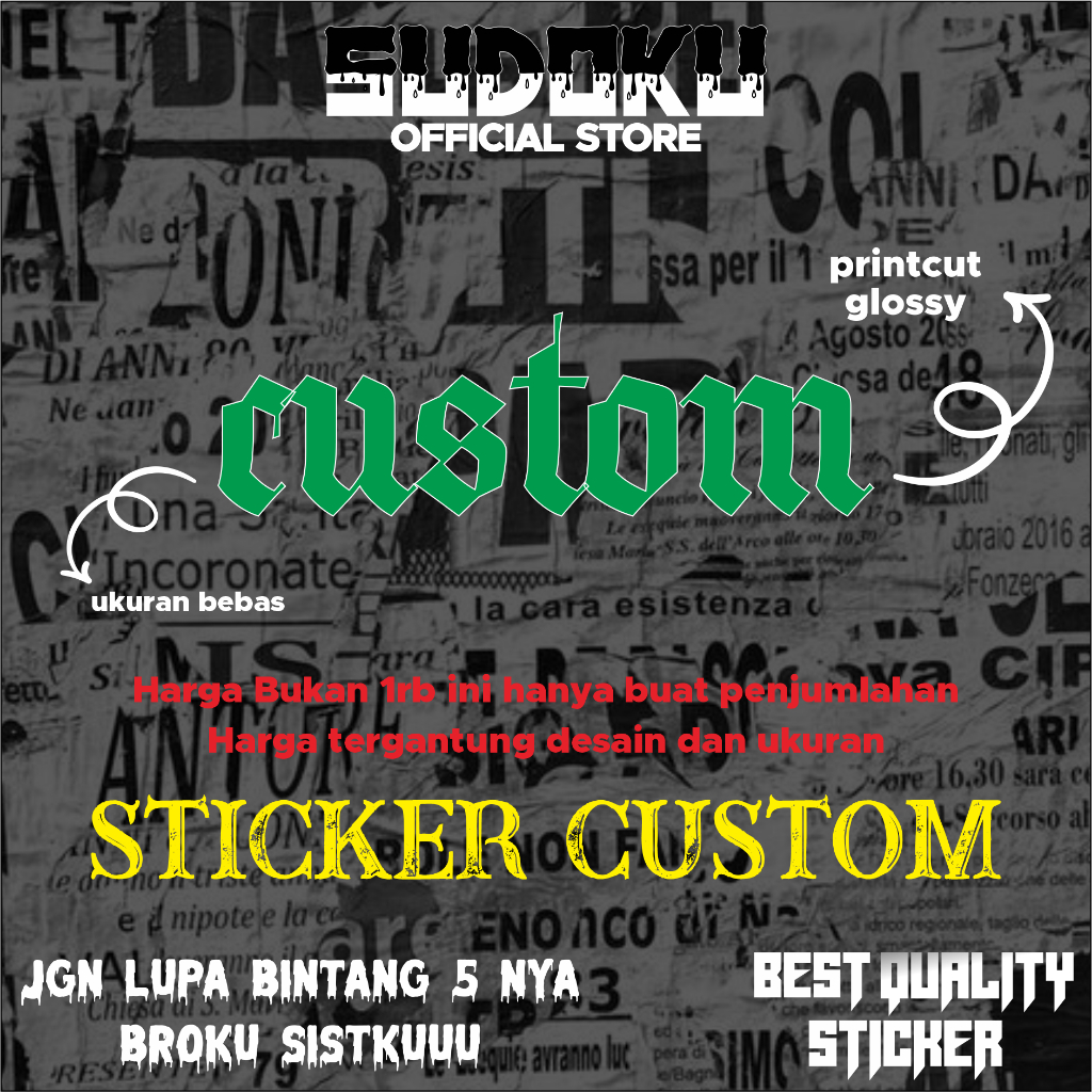 Jual STICKER STIKER PRINTING CUSTOM REQUEST DESAIN BEBAS | Shopee Indonesia