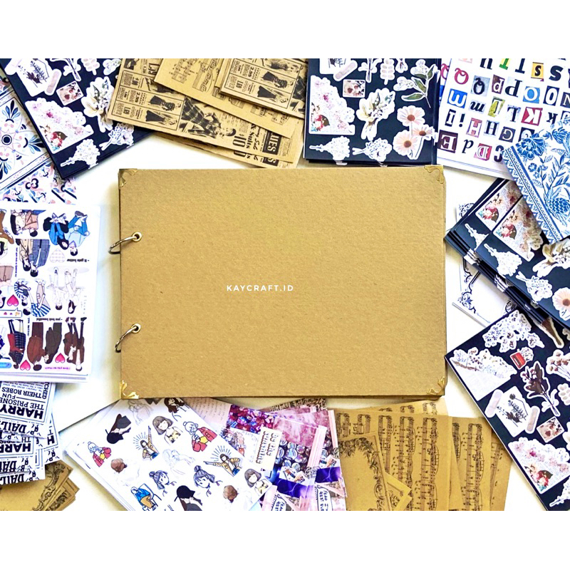 Jual SCRAPBOOK ALBUM A4 (21x30cm) YELLOW - Free kertas aestetic ...