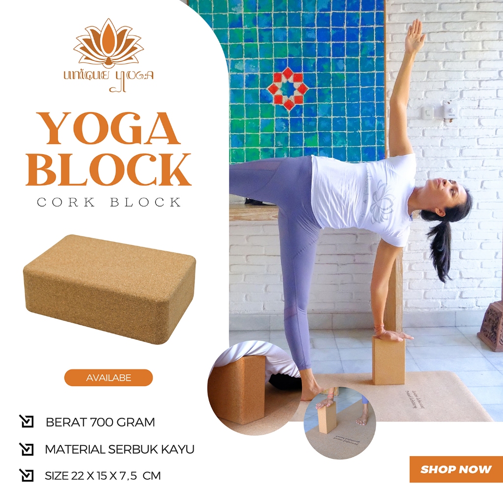Jual Cork Block Yoga Balok Brick Solid Wood Serbuk Kayu Natural ...
