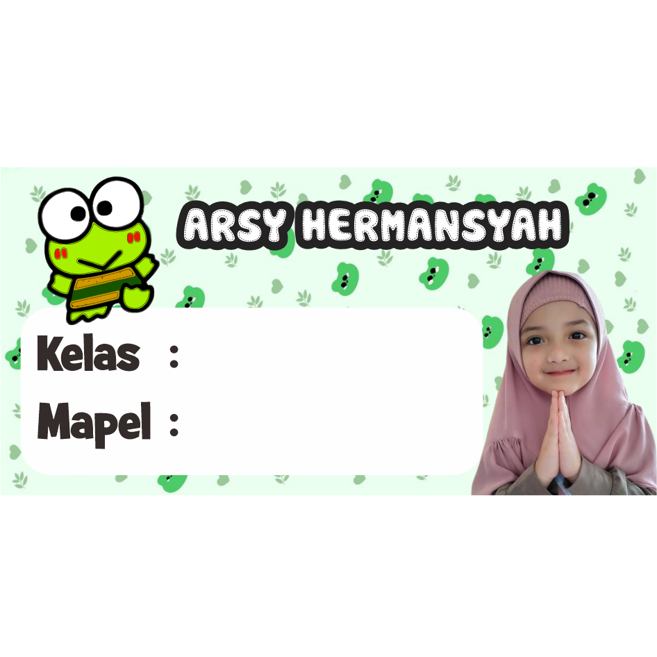 Jual Stiker Mata Pelajaran Stiker Mapel Custom Nama dan foto Motif ...