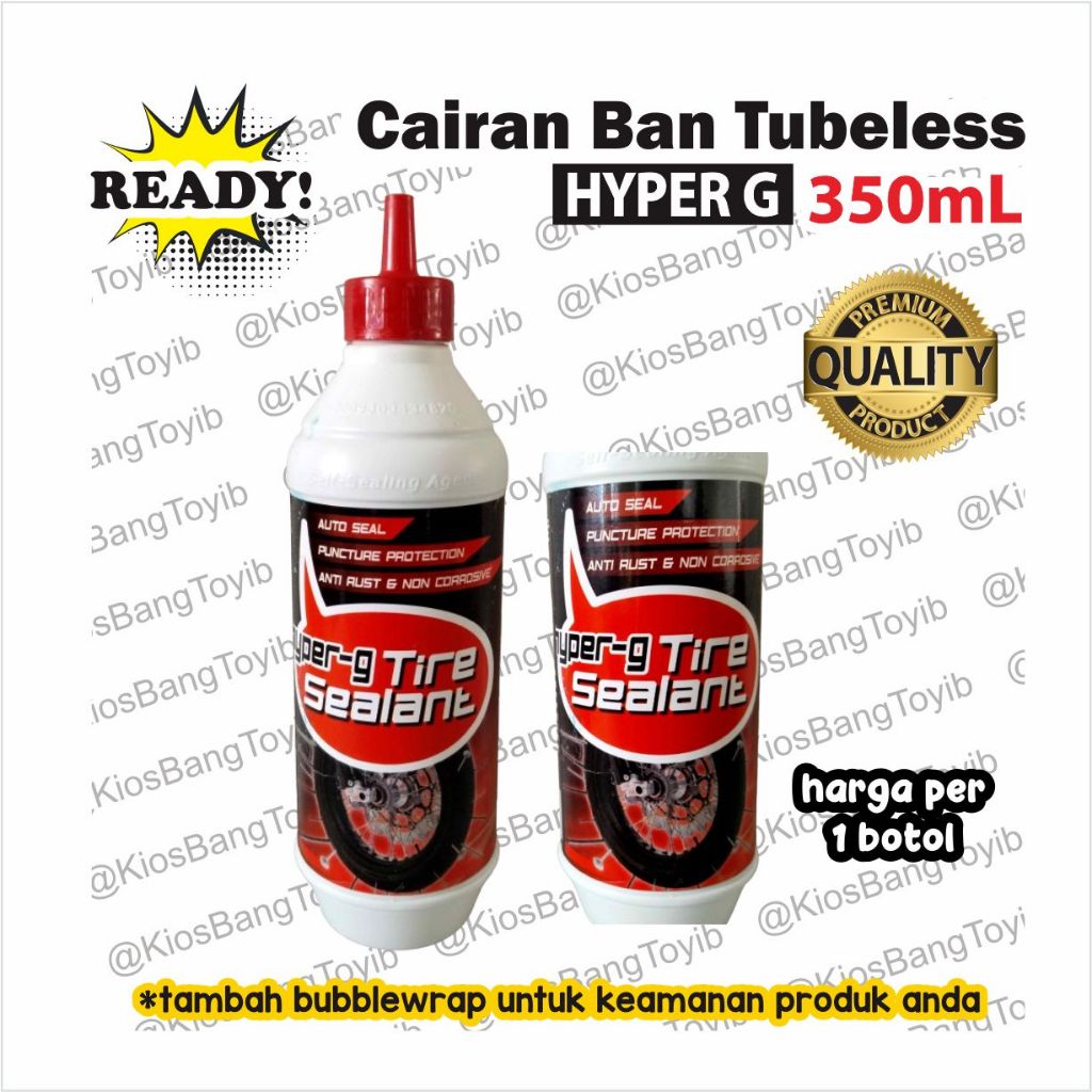 Jual Cairan Ban Tubles Anti Bocor 350mL Merk (Hyper G) (LIVE) | Shopee ...