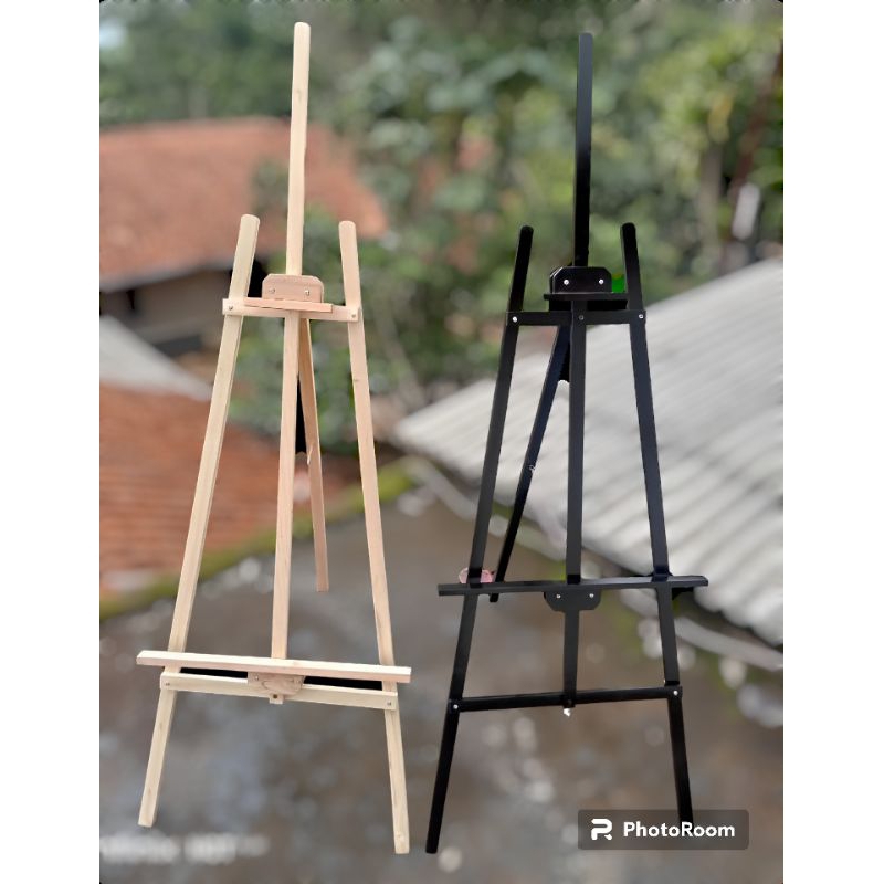 Jual Original Easel Kayu Standard Lukis / Stand Penyangga Bingkai Besar Tinggi 150 cm Bali ...