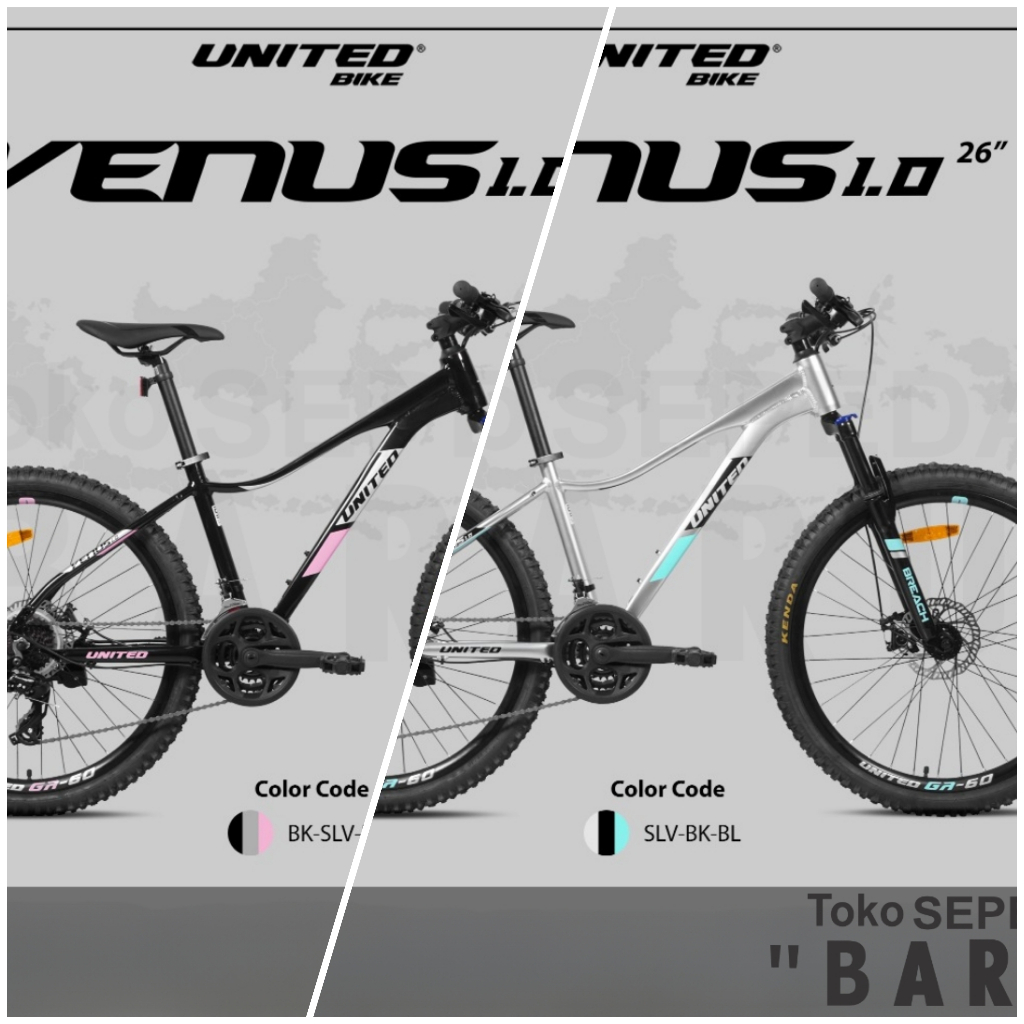 Jual TB - Sepeda MTB UNITED VENUS 1.0 Ukuran 26 Inch | Shopee Indonesia