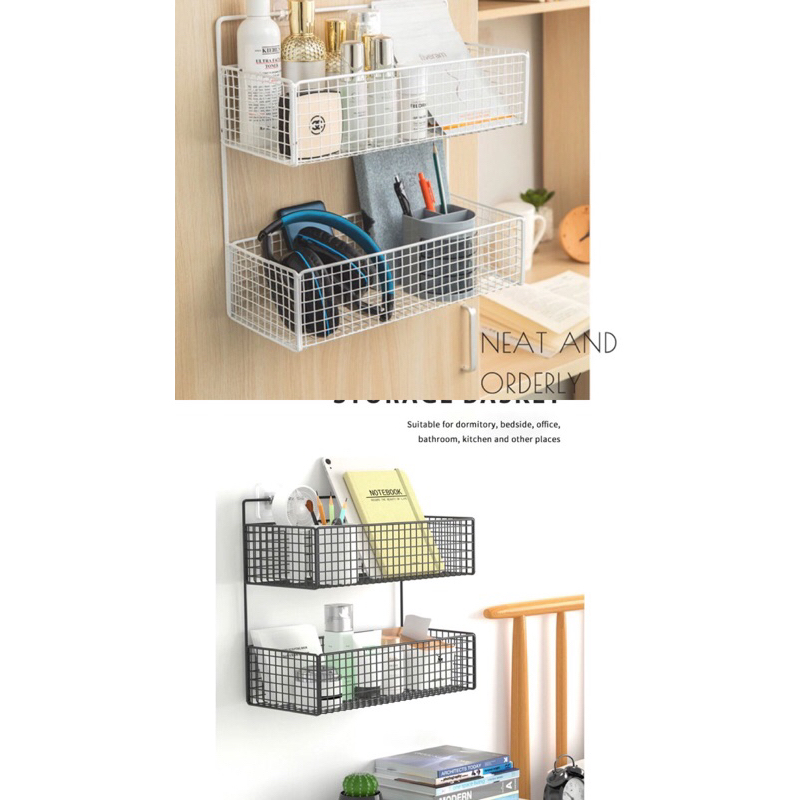 Jual RAK GANTUNG BESI ORGANIZER BATHROOM 2 LAYER 35,5x15,5x35 CM ...