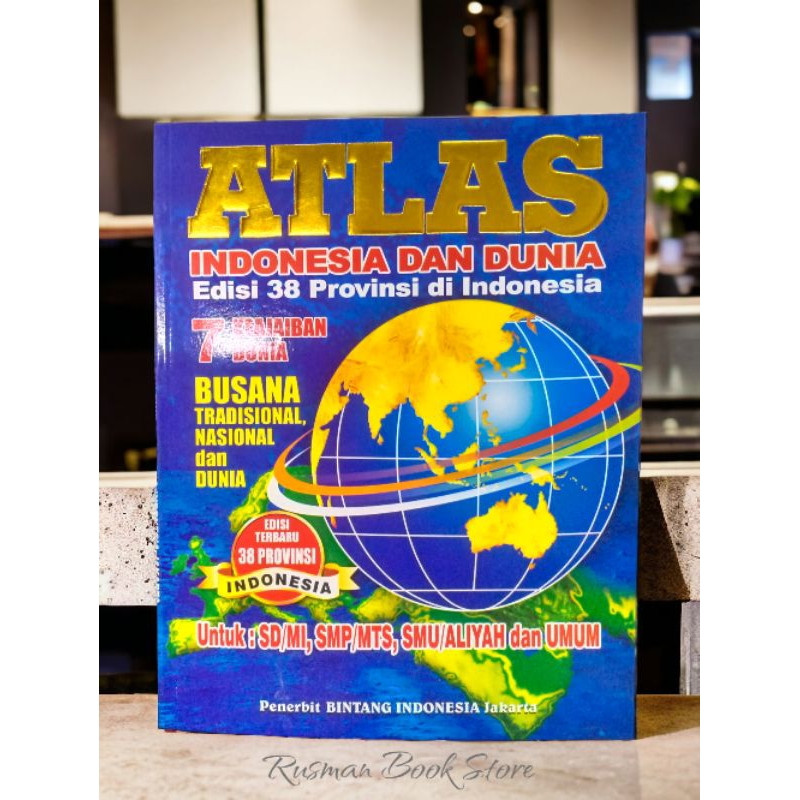 Jual buku atlas besar edisi terbaru 38 provinsi indonesia dan dunia (24 ...