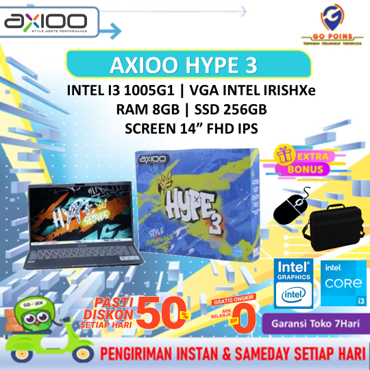 Jual AXIOO HYPE 3 INTEL I3 1005G1 RAM 8GB SSD 256GB WinPro Full HD IPS HDMI | Shopee Indonesia