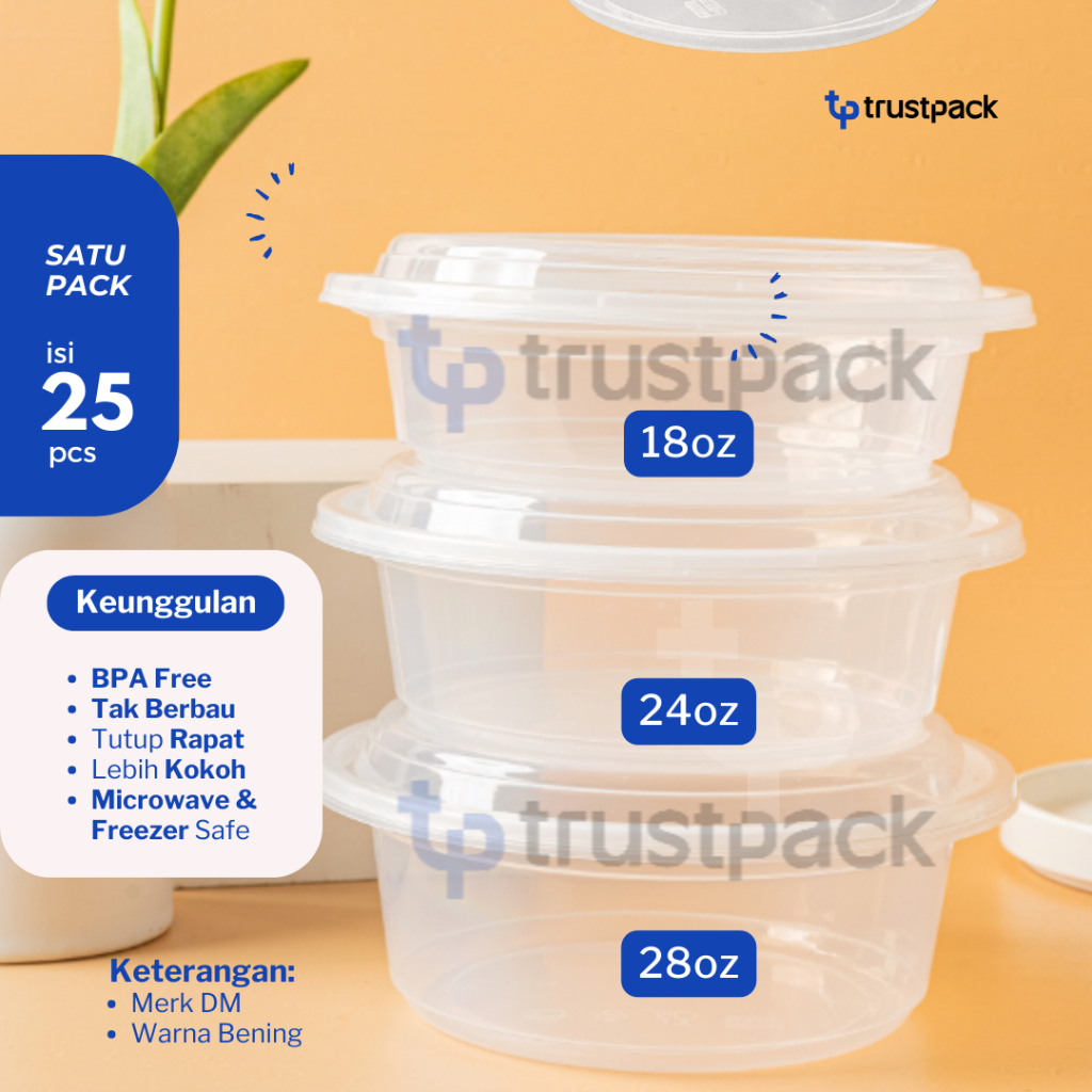 Jual Thinwall Bowl Mangkok 18 oz, 24 oz, 28 oz Kotak Makan isi 25pcs | Shopee Indonesia