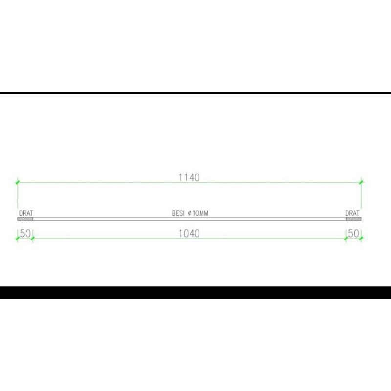 Jual besi trekstang m10 x1140 (4 mur 2 ring) | Shopee Indonesia