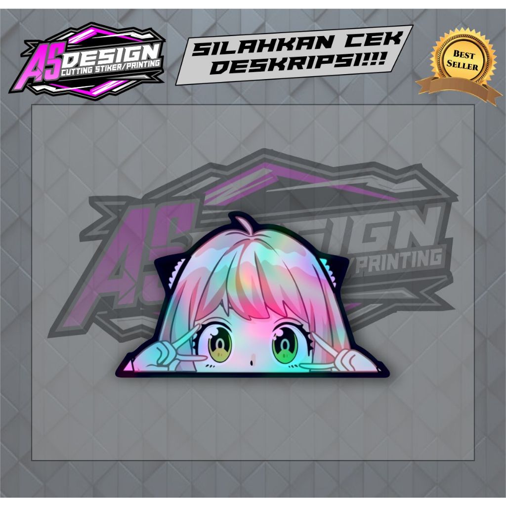 Jual Sticker Hologram Stiker Anime - Anya Forger Peek - SPY x Family ...