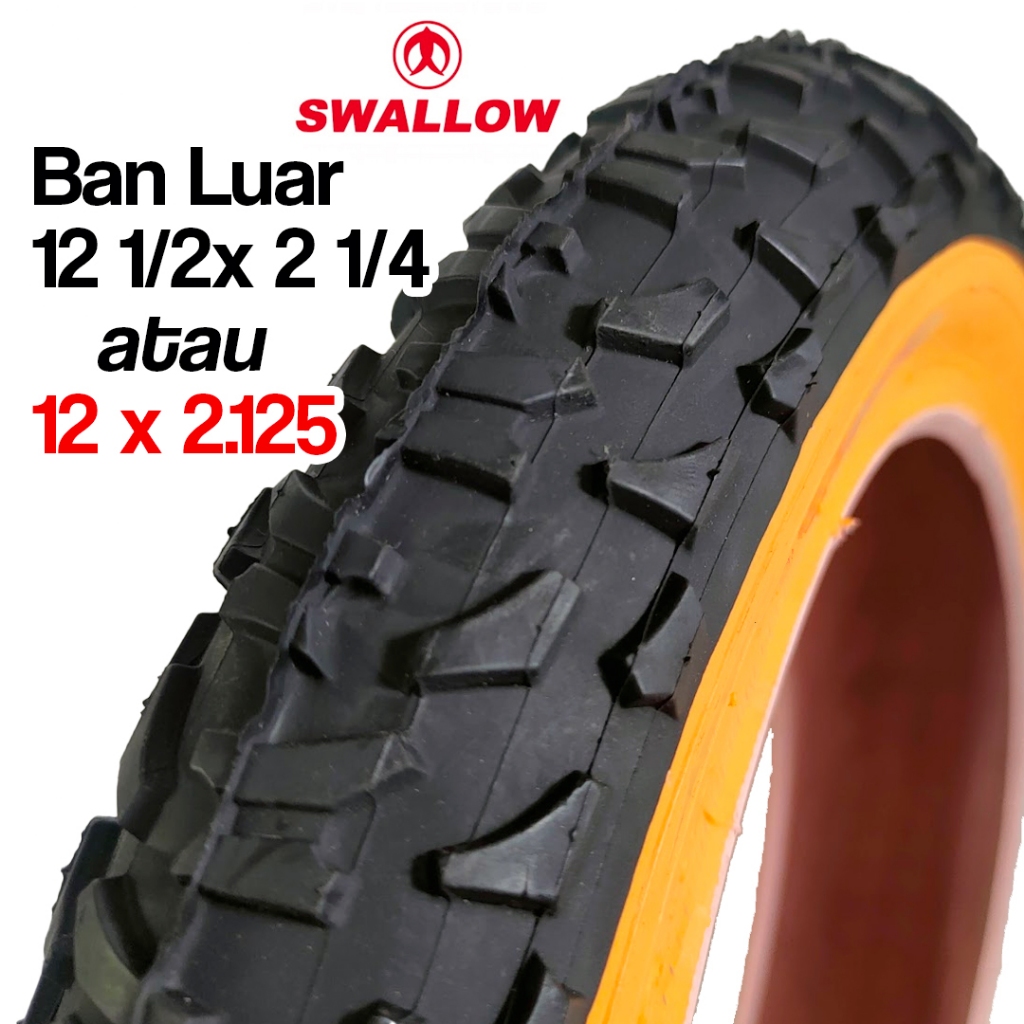 Jual Ban Luar Sepeda BMX 12 1/2 x 2 1/4 Kuning Hitam SWALLOW | Shopee ...
