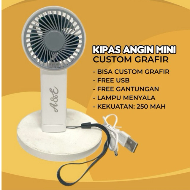 Jual Kipas Angin Mini Custom Grafir Nama Logo Perusahaan Kipas Lipat ...
