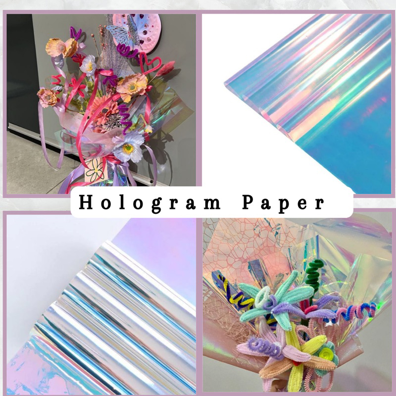Jual Kertas bunga Hologram bening / Hologram Wrapping Paper / Kertas ...