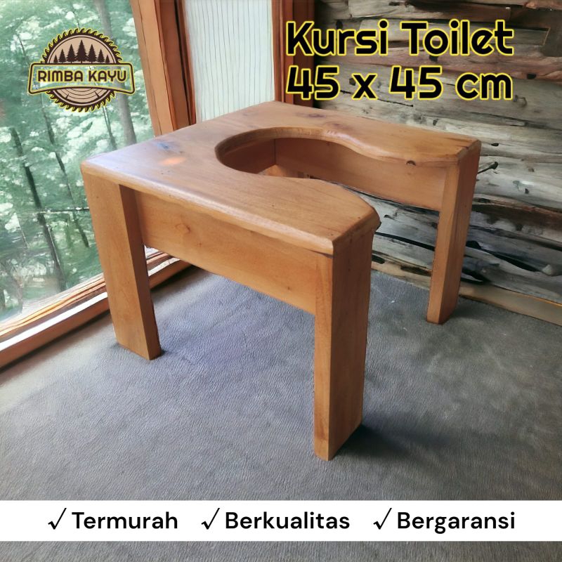 Jual kursi toilet wc duduk portable kayu kursi jongkok BAB lansia 45x45 ...