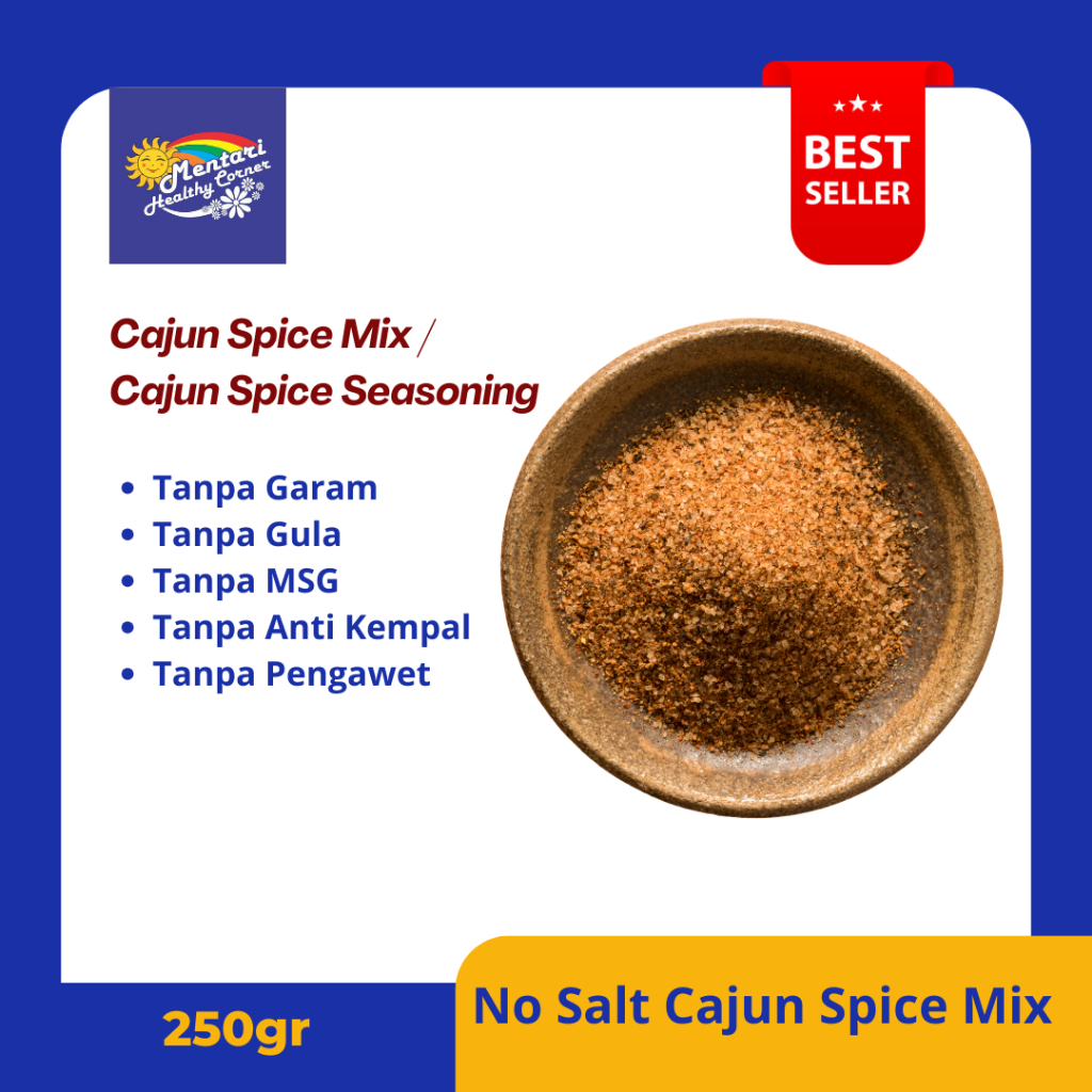 Jual Cajun 250gr TANPA GARAM, Cajun Spice Mix / Cajun Seasoning No Salt ...