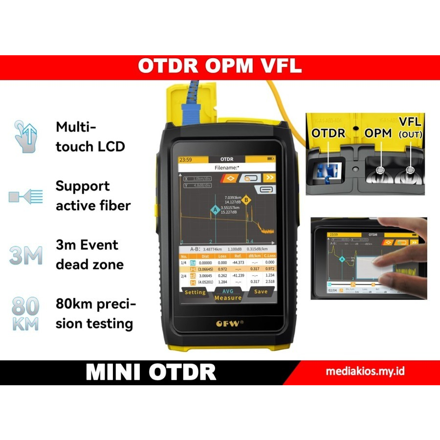 Jual Mini OTDR OPM VFL Optical Active Fiber Live Tester iOLA | Shopee ...