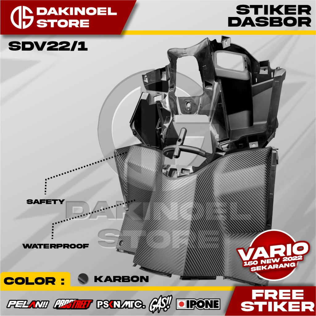 Jual STIKER STRIPING TANKPAD DECKPAD PELINDUNG DASBOR DEPAN VARIO 160 ...