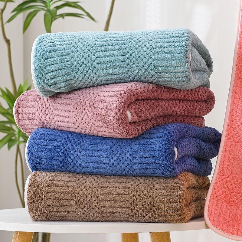 Jual Handuk Mandi Dewasa Quick Dry Microfiber Bulu 70x140 Emboss Lembut ...