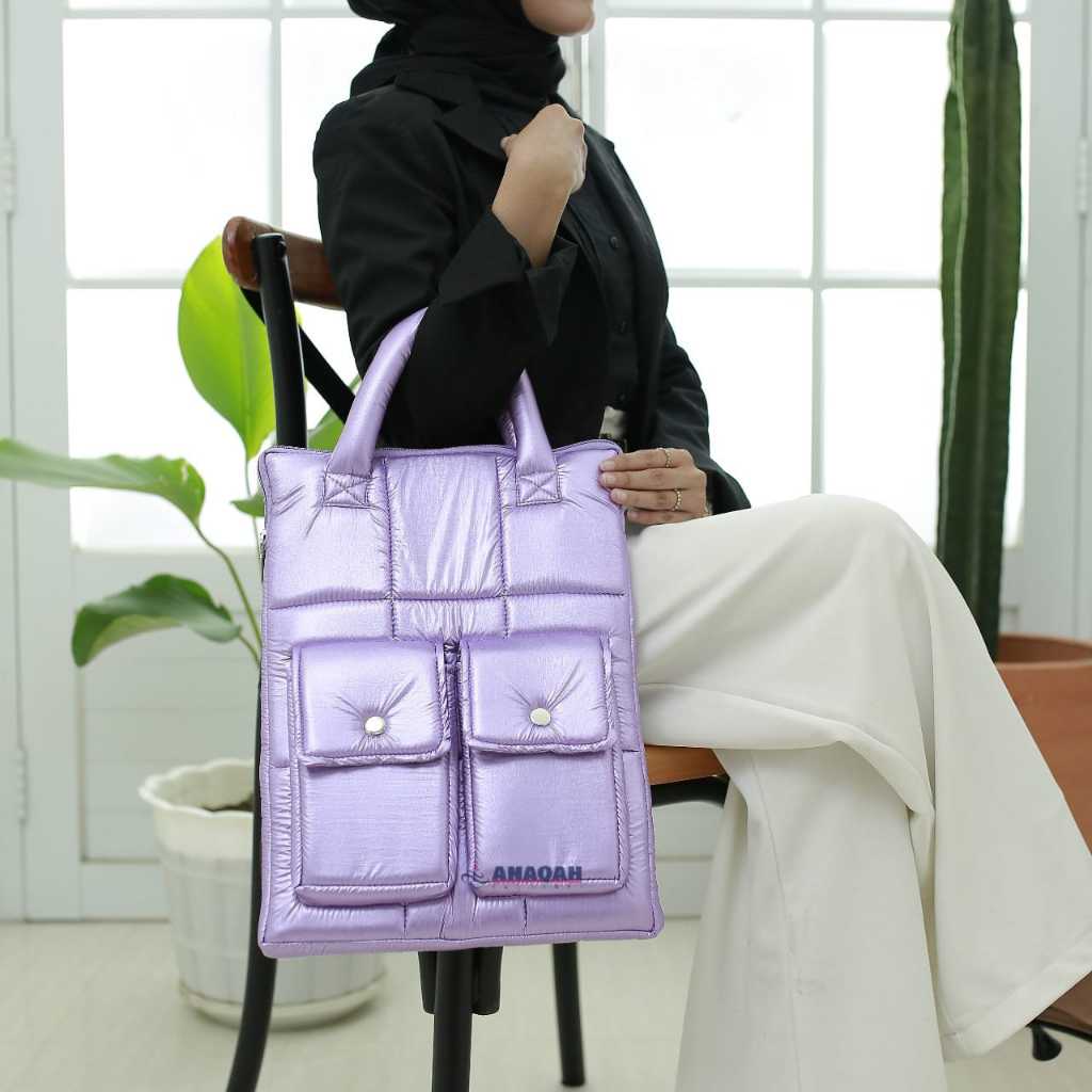Jual Tas Laptop Puffy Bag Tas Laptop Wanita Handle Bag | Shopee Indonesia