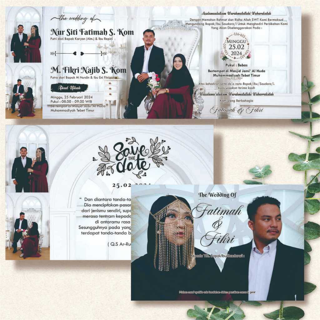 Jual UNDANGAN PERNIKAHAN GLOSSY FULL COLOUR - ELEGAN - SUPER GLOSSY ...