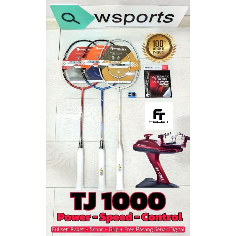 Jual Raket Badminton Felet TJ 1000 35LBS Power Control Speed TJ1000 ...