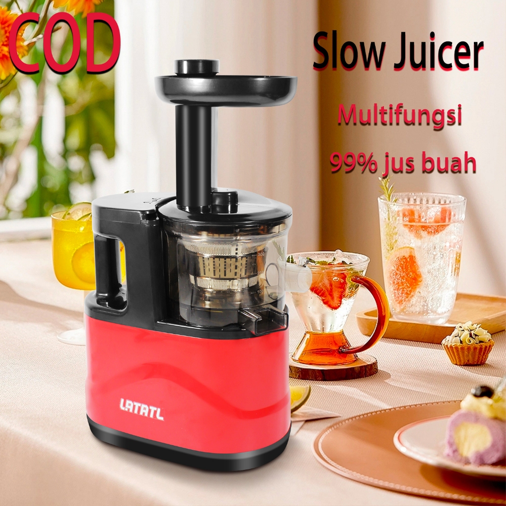 Jual LATATL Slow Juicer Multifungsi 99% Fresh Fruit Juice Extraction Blender Maker Large Kaliber ...