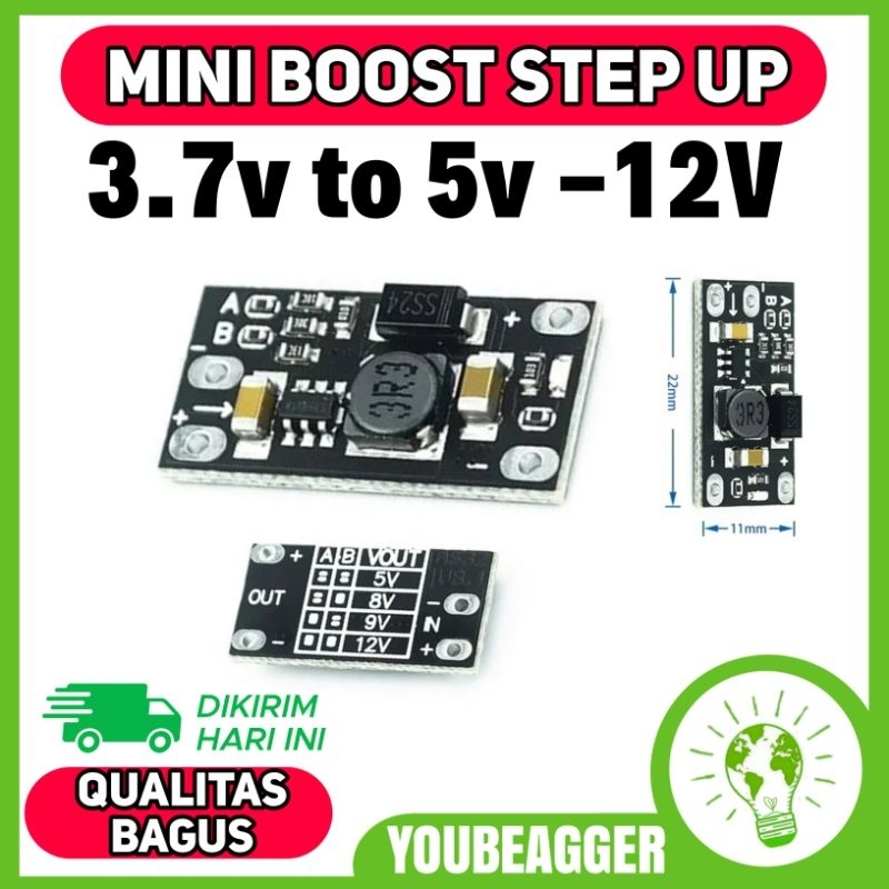 Jual Mini Boost Step up 3.7v to 5V -12VDC | Shopee Indonesia