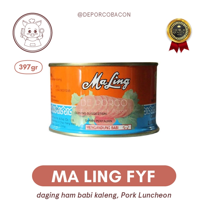 Jual DEPORCO Ma Ling Ham Daging Babi / Pork Luncheon Meat Kaleng Besar ...
