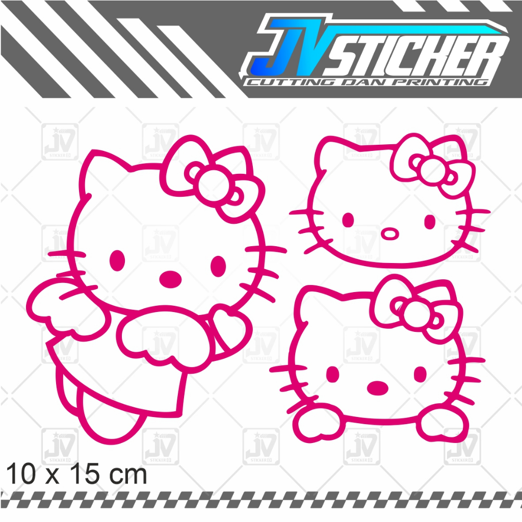 Jual stiker hello kitty isi 3 pcs cutting sticker motor murah | Shopee ...