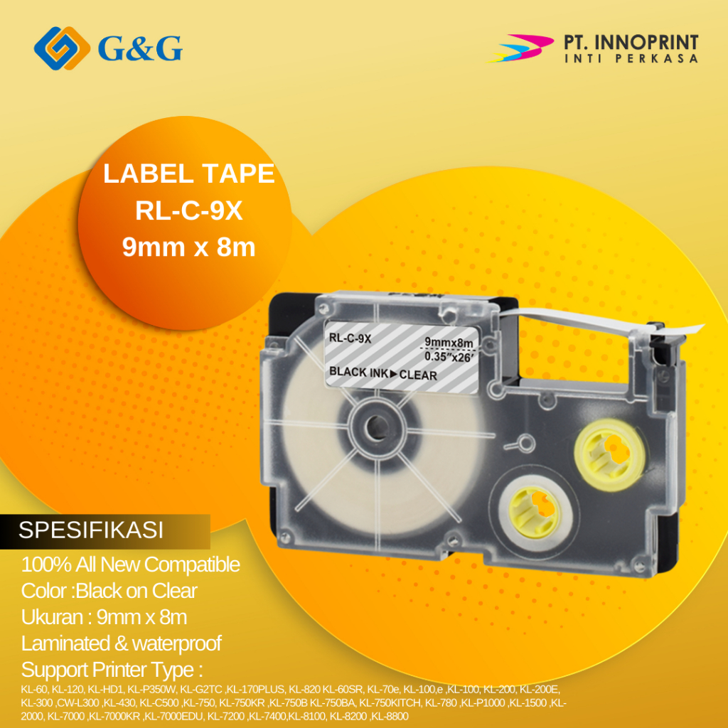 Jual [G&G] Refill pita EZ label tape untuk casio 9 mm | Shopee Indonesia